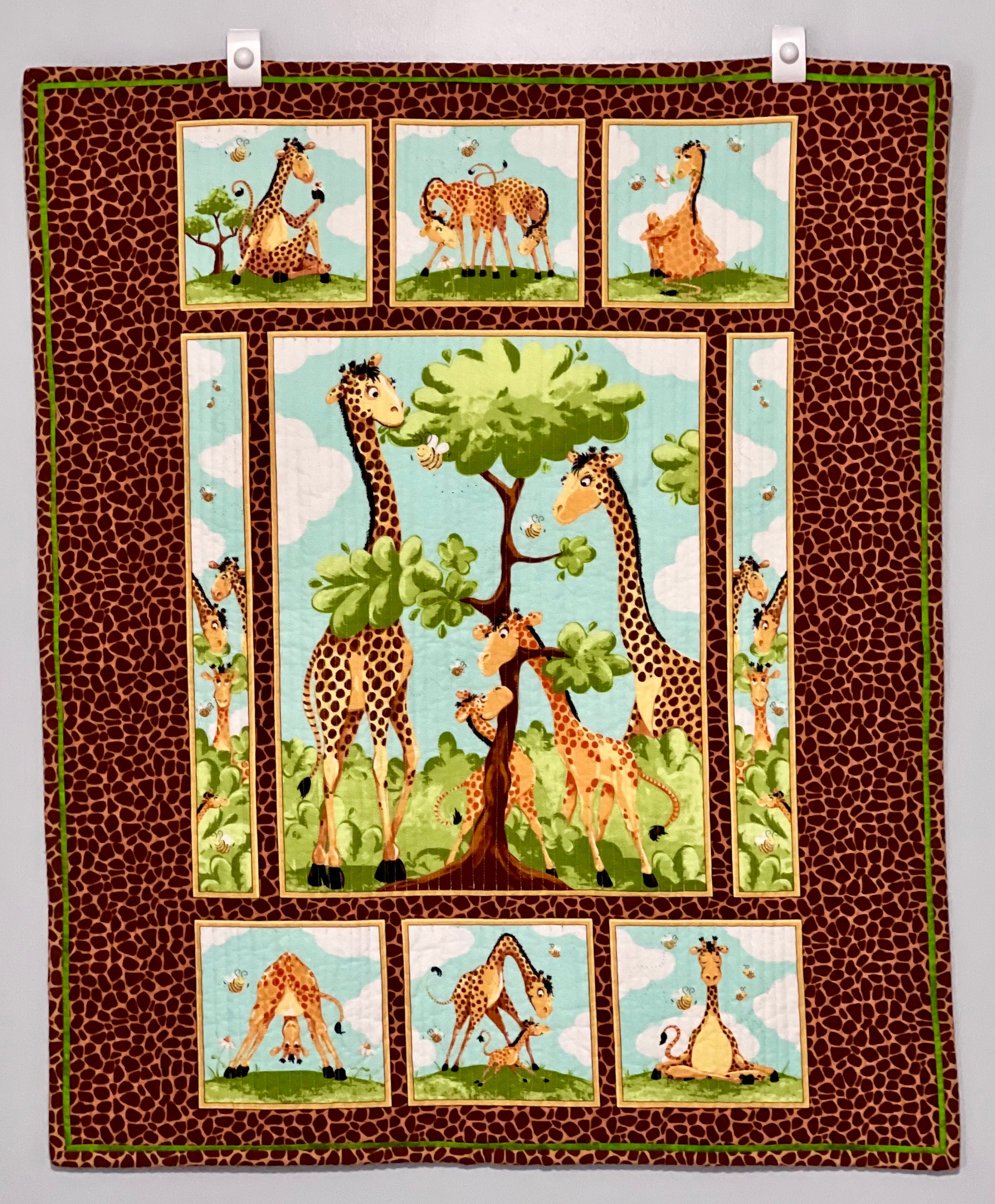 Giraffe Baby Quilt, Jungle Baby Quilt, Giraffe Tummy Time Mat, Giraffe ...