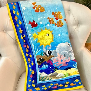 Fish Baby Quilt, Octopus Baby Quilt, Under the Sea Baby Quilt, Ocean ...