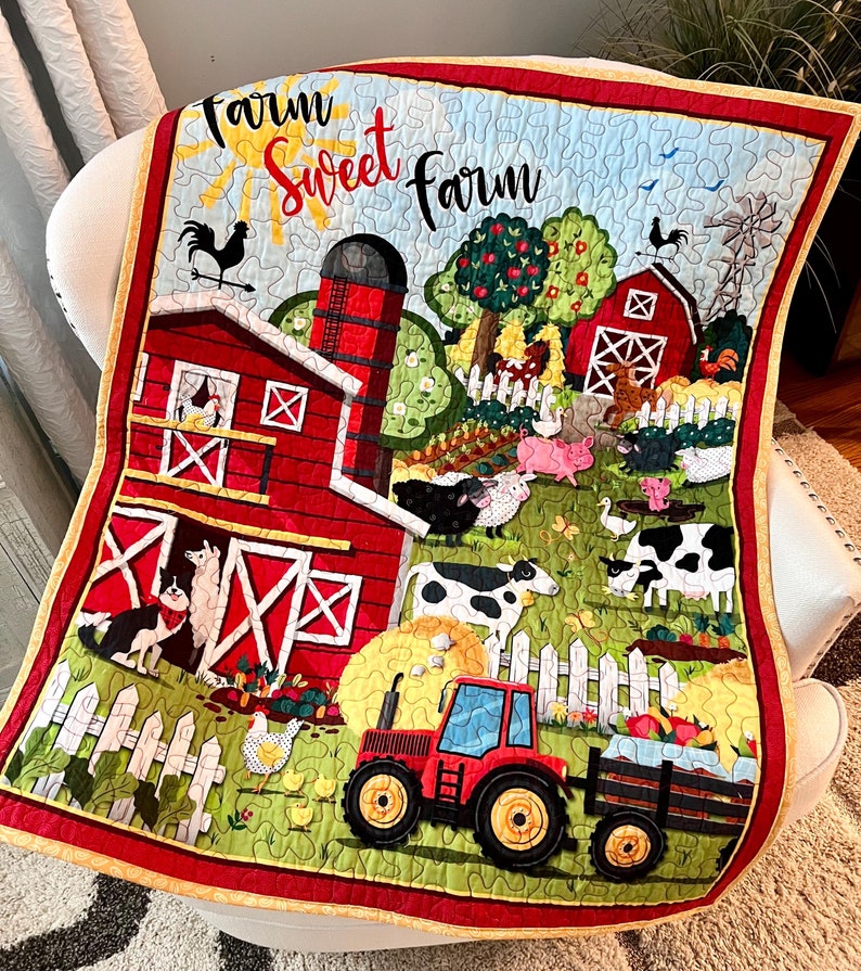 Farm Animal Quilt, Toddler Farm Animal Quilt, Farm Quilt, Animal Quilt ...