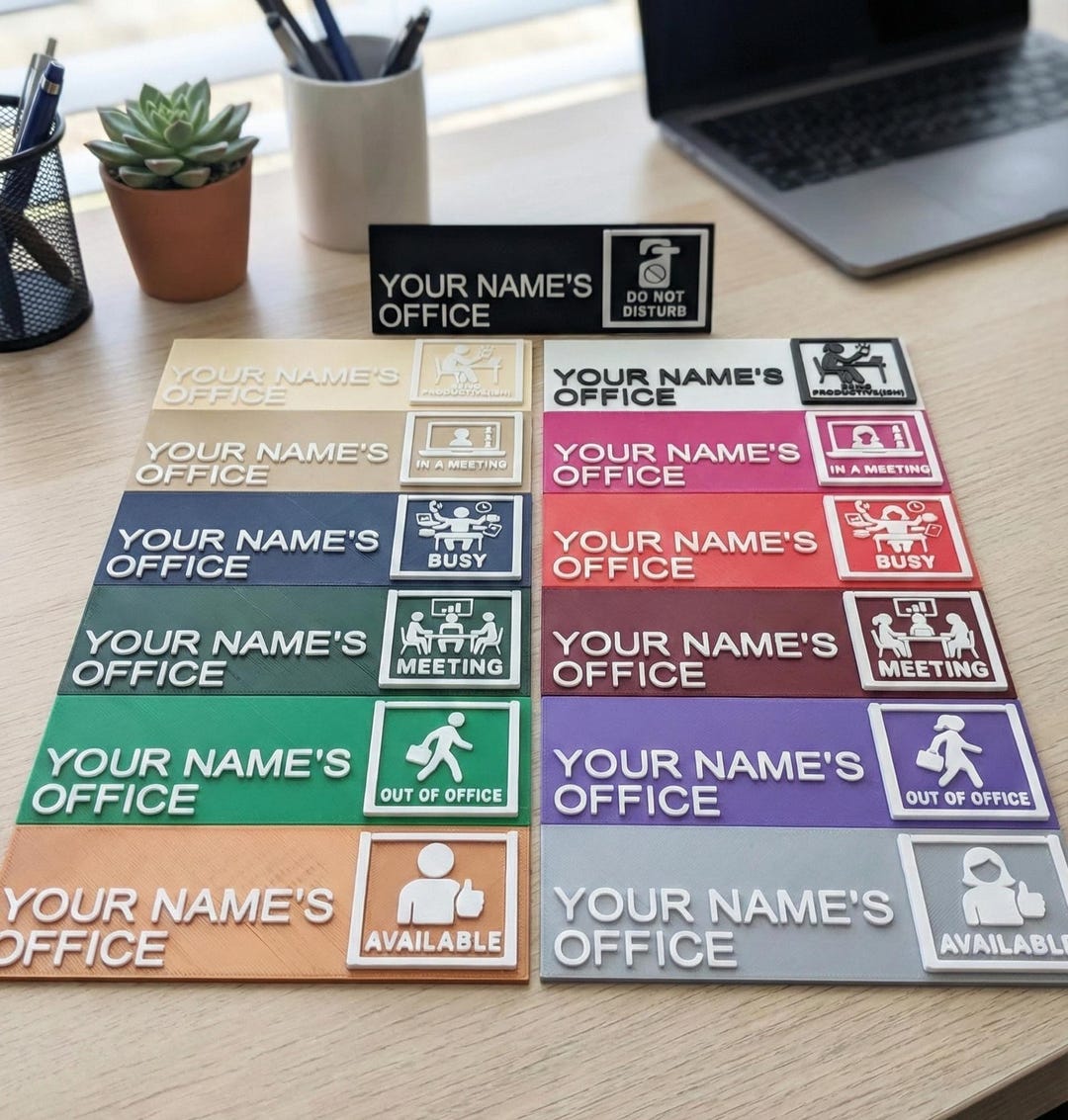 Personalized Office Door Sign | Custom Name, Status Indicator | the ...
