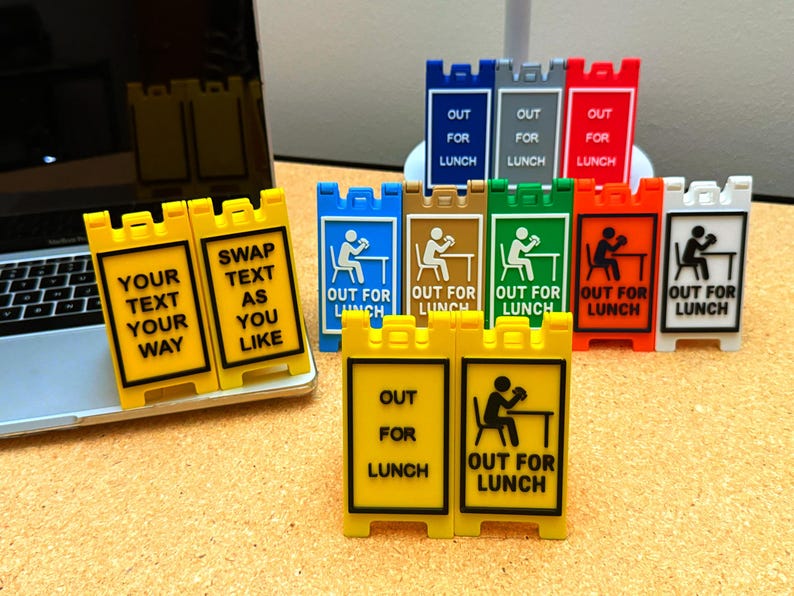 Out for Lunch Desk Sign | Status Indicator (switchable) | Office Decor ...