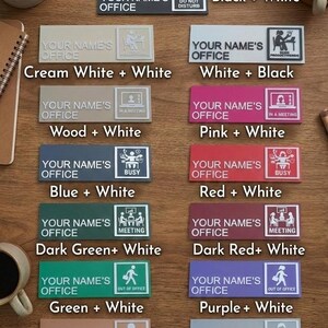Personalized Office Door Sign | Custom Name, Status Indicator | the ...