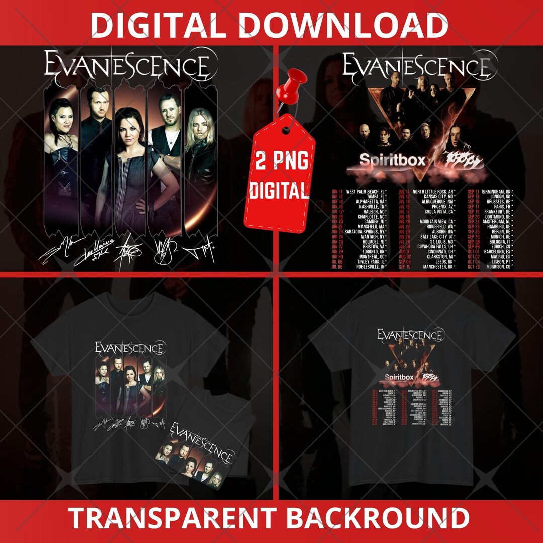 Evanescence Tour 2026 PNG | Rock Band Concert Design | High Resolution ...