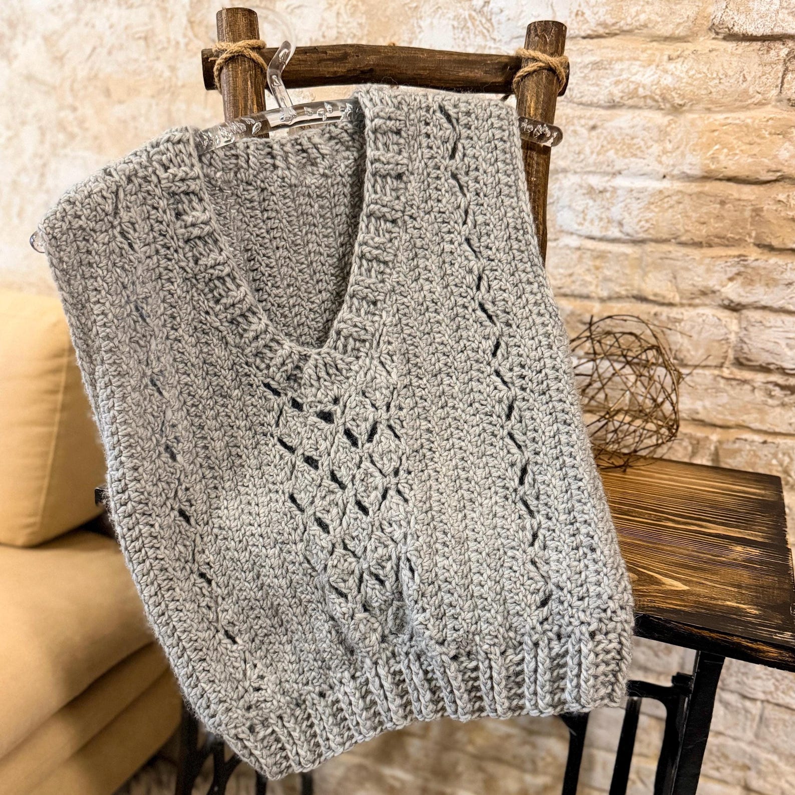 Crochet Pattern Boho Vest - Warm Women’s With Decorative Stitch Any ...