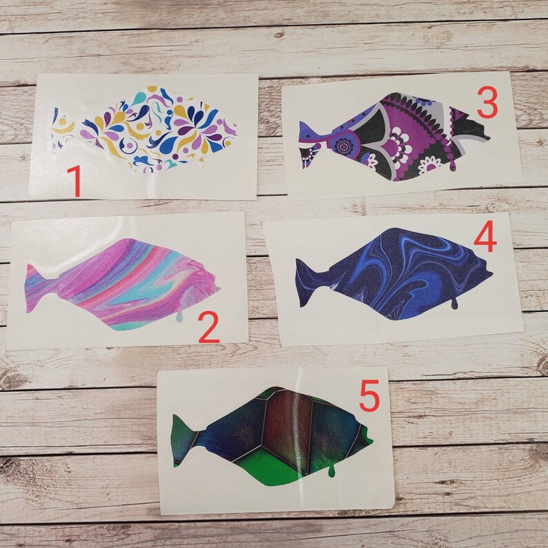 10 Patterns Halibut Vinyl Decal halibut Sticker Halibut Bumper Sticker ...