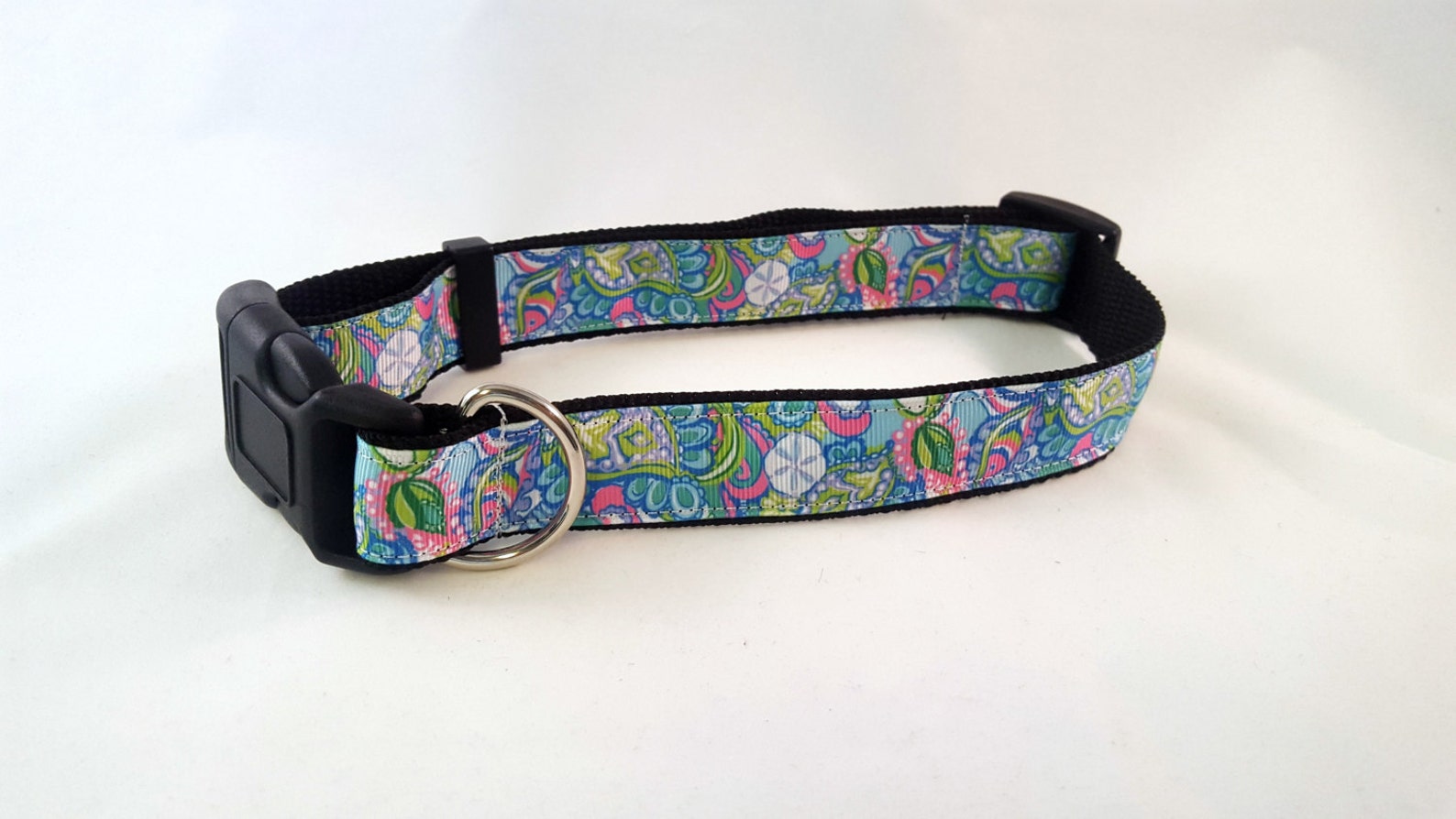 Dog Collar Adjustable Pastel Abstract Ocean - Etsy