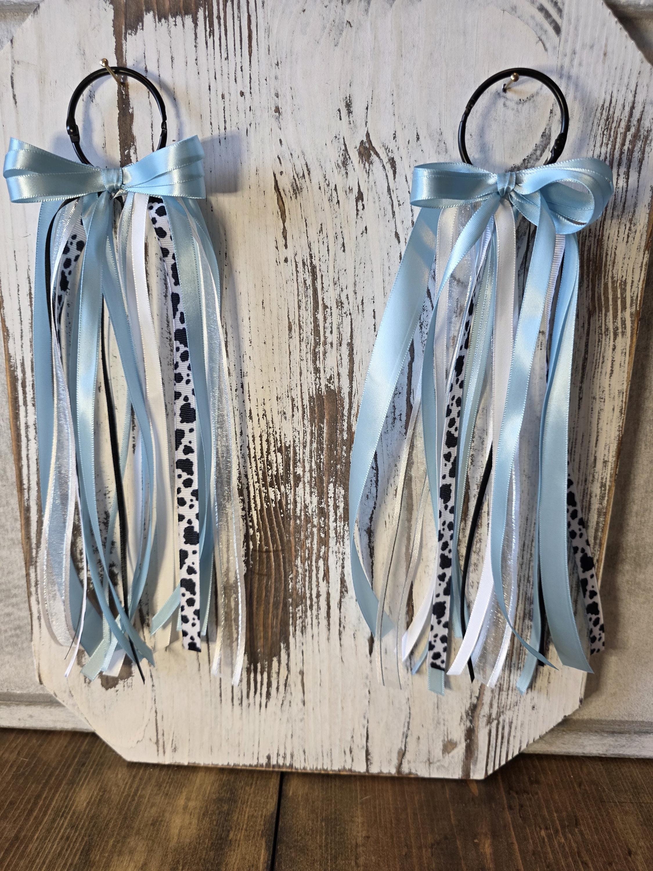 Baby Blue & Cow Print Cowgirl Boot Bows: Country Concert Cowboy Boot ...