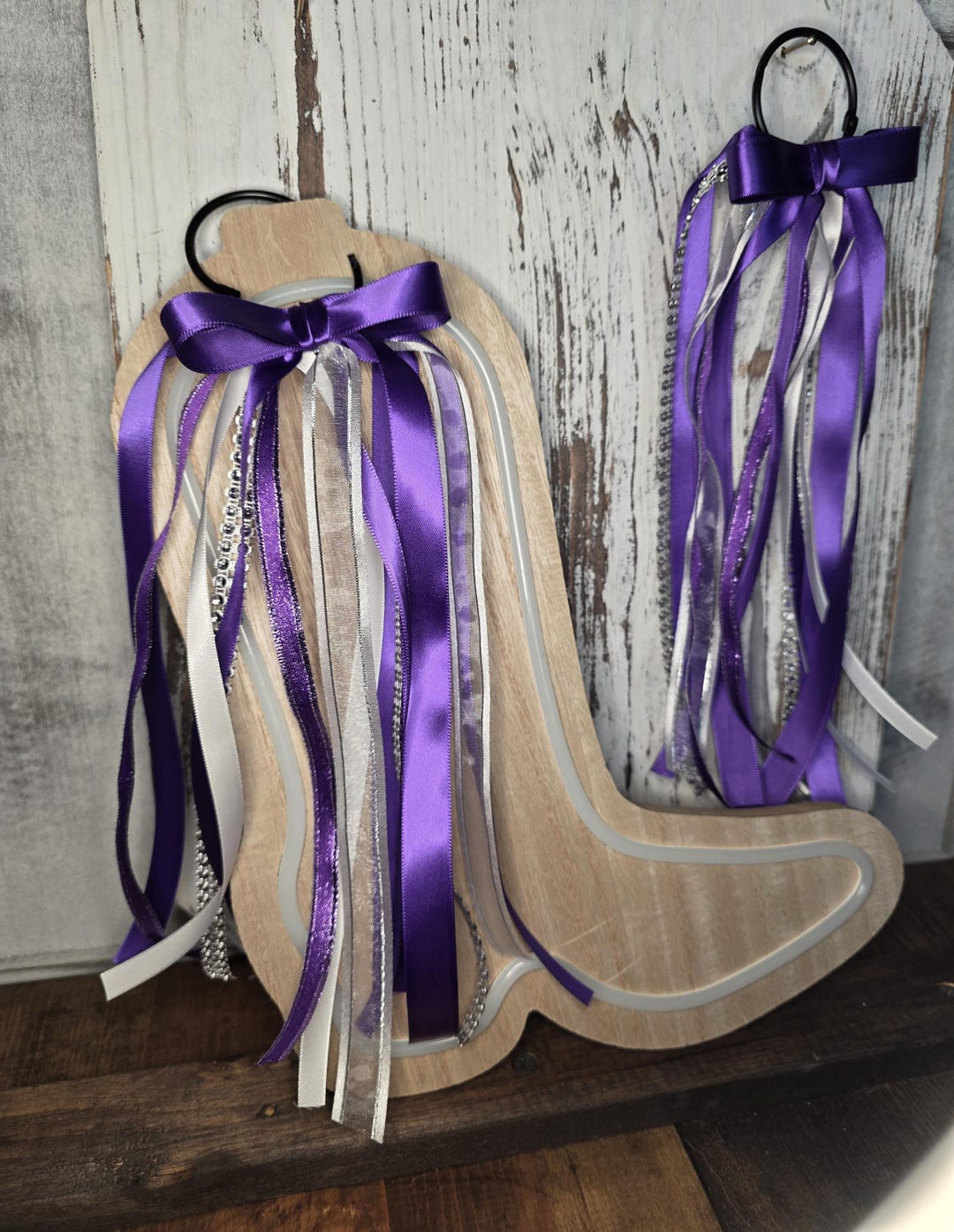 Purple and White Cowgirl Boot Bows: Country Concert Cowboy Boot ...