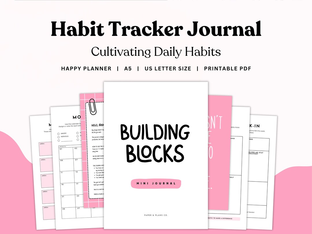 Habit Tracker Journal | Daily Progress Tracker | Goal Planner PDF - Etsy
