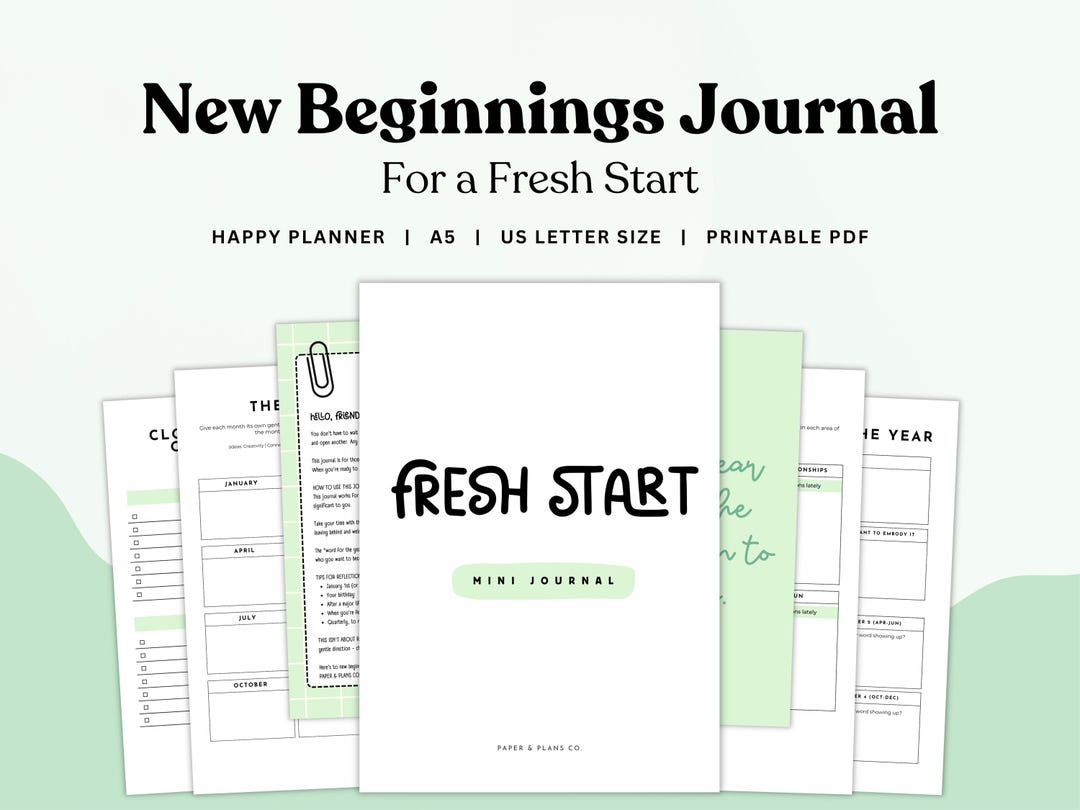 New Year Journal 2026 | Fresh Start Planner | Goal Setting Worksheet ...