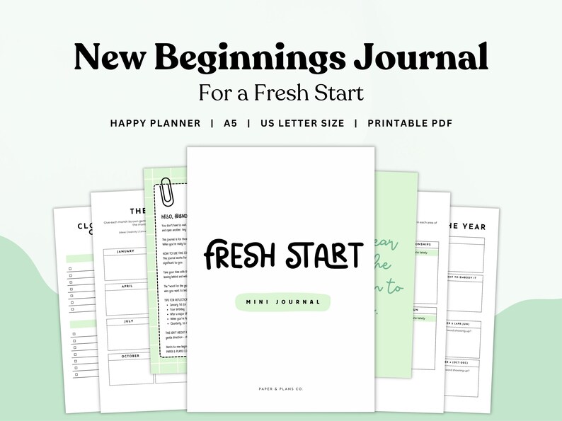 New Year Journal 2026 | Fresh Start Planner | Goal Setting Worksheet ...