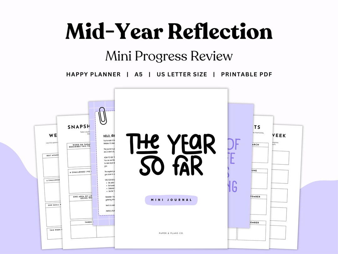 Mid Year Review Journal | Progress Reflection | Goal Assessment PDF - Etsy
