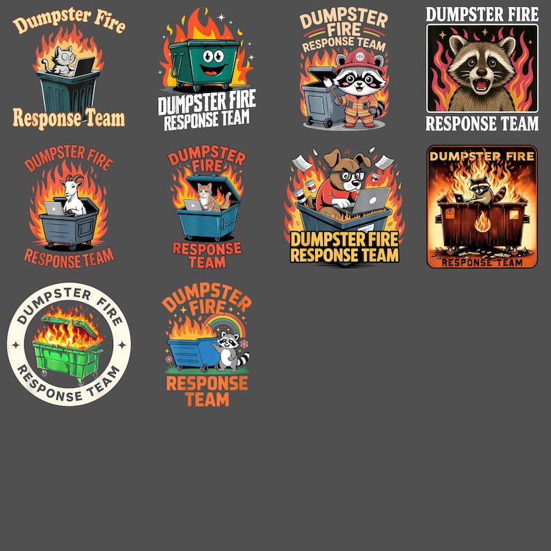 Dumpster Fire Response Team PNG, Funny Firefighter Quote Clipart ...