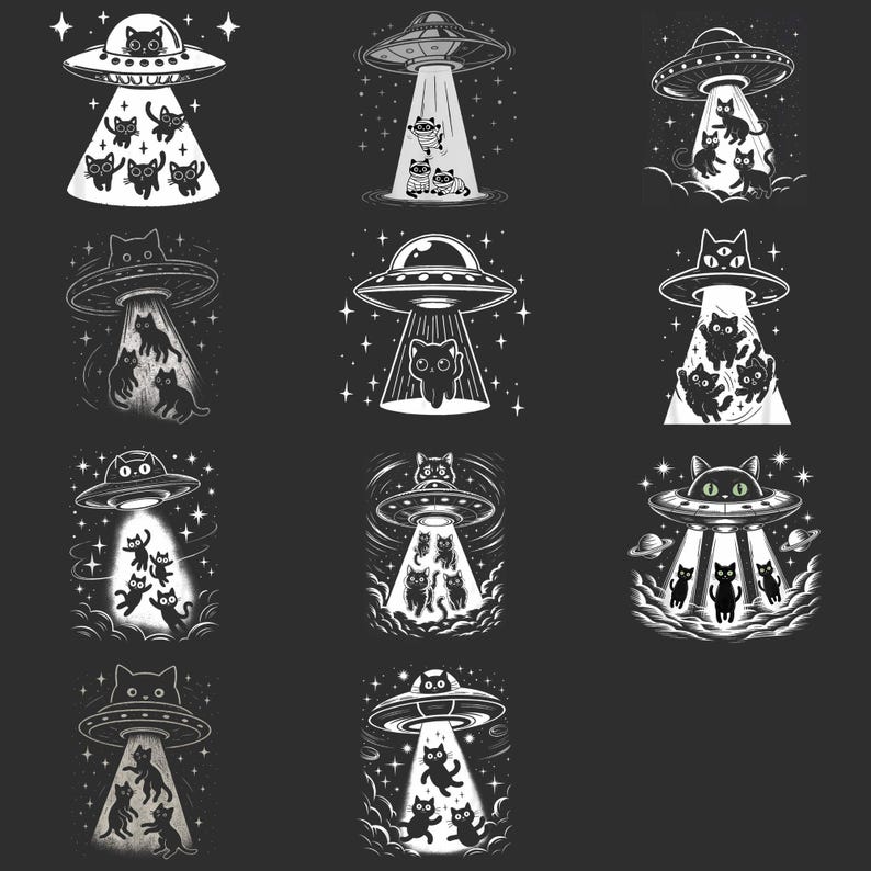 Funny Cat UFO PNG – Cute Kitty Alien Spaceship Clipart, Space Aesthetic ...