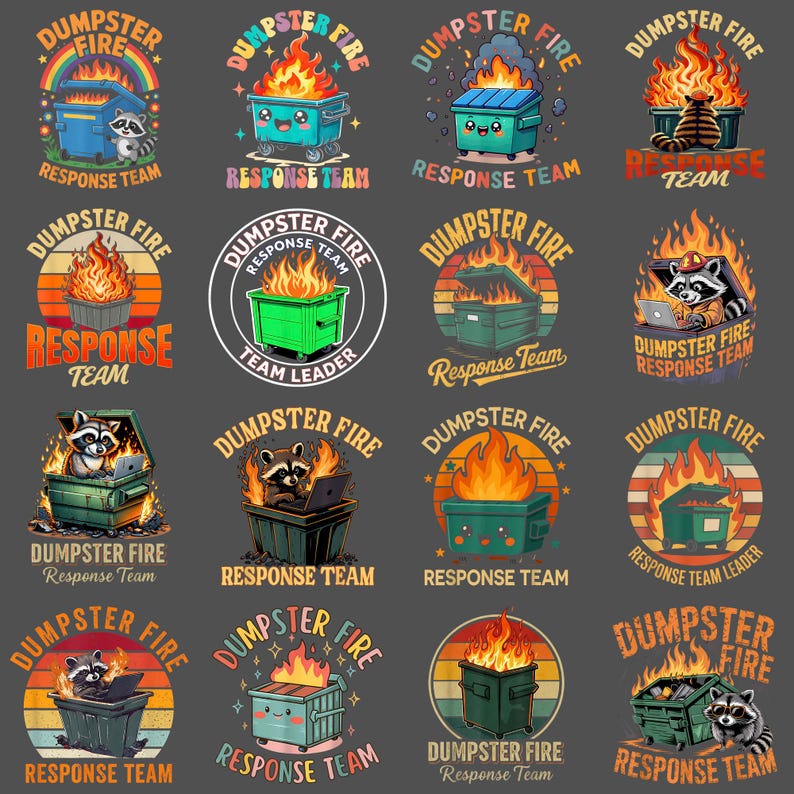 Dumpster Fire Response Team PNG, Funny Firefighter Quote Clipart ...