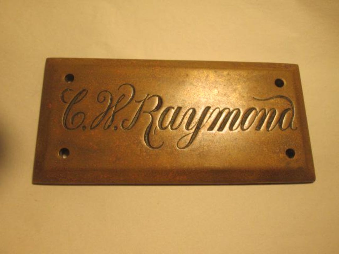 Antique Brass Trunk Name Plate Late 1800s Early 1900s Vintage 9109 - Etsy