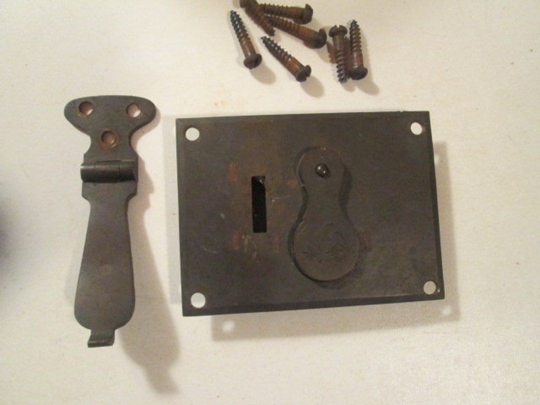 Unusual Antique BRASS Lock Hasp With Eagle Arrow Branch Deco. Outside ...