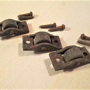 Antique Trunk Casters Rollers Victorian Vintage Cast Iron Repair ...
