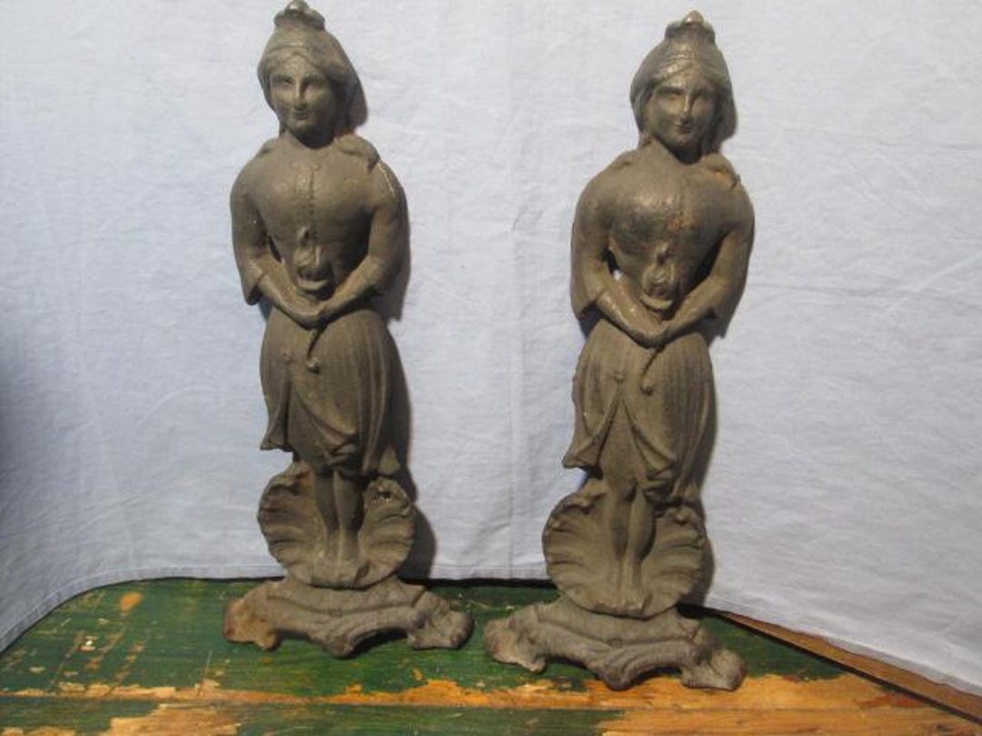 Victorian Lady Liberty Figural Andiron Fronts Restore or Repurpose ...