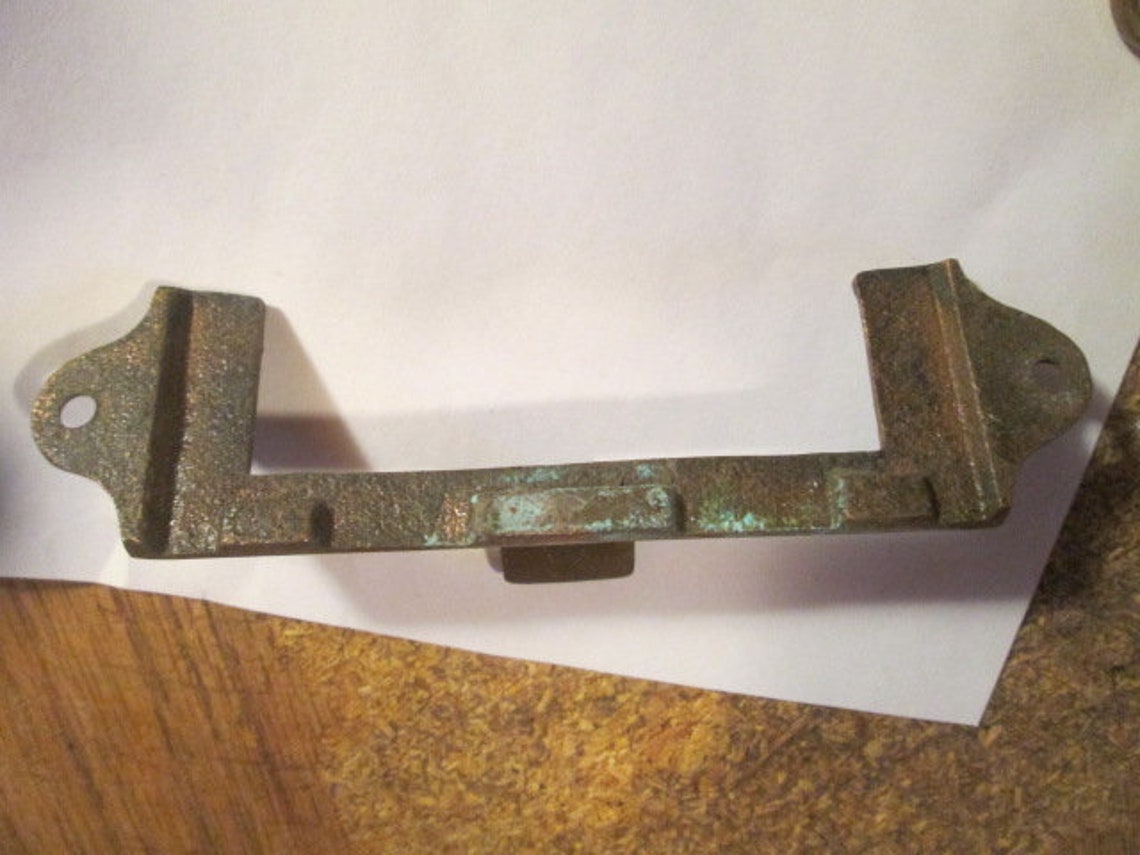 PAIR Cast Brass / Bronze Tag Frame Label Holder File Cabinet Library ...