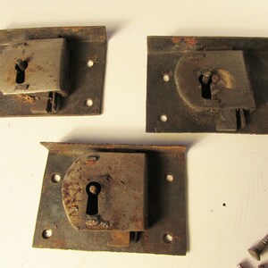 GROUP of Antique 1830s Locks With Key Inside Mount With Blunt End ...