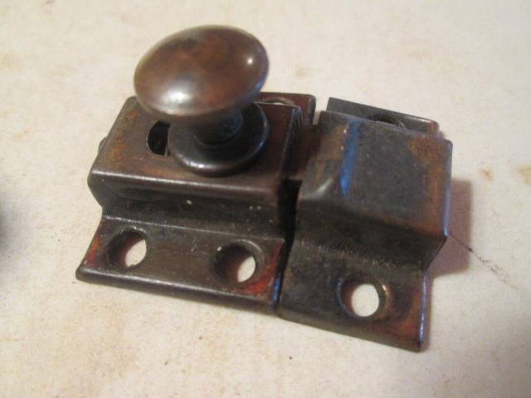 Steel Latch Pre Depression Era Cabinet Lock Cupboard Turn Copper Accent ...