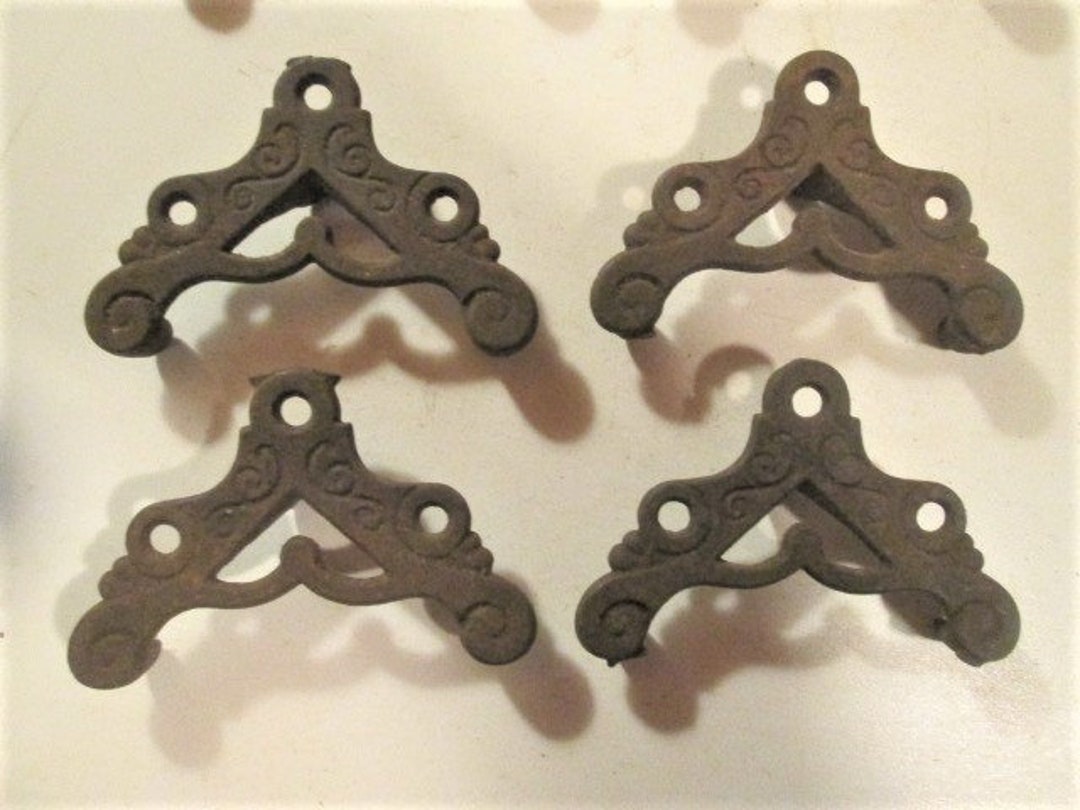 Set of FOUR Window Screen Corner Brackets Antique Cast Iron Early 1900s ...