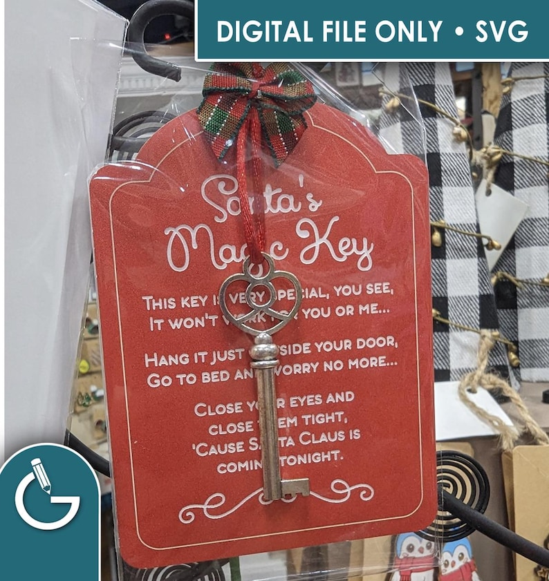 Santas Magic Key SVG for Laser | Santas Key SVG | Digital File SVG ...