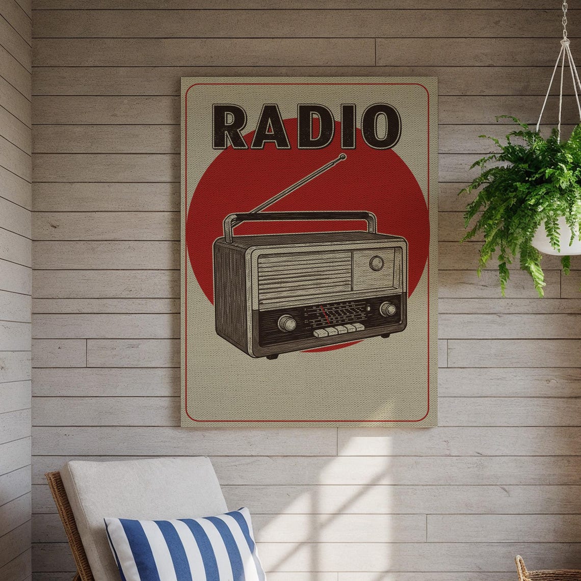 Retro Radio Canvas, Vintage Radio Canvas Print, Classic Radio Artwork ...