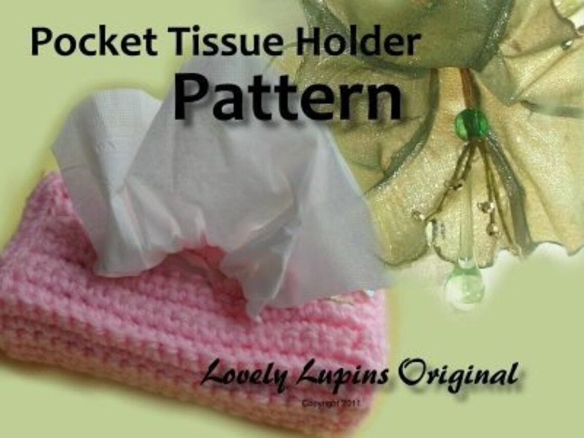 Crochet, Pattern, Gift, Craft, Pocket Tissue Holder, Purse, Crochet ...