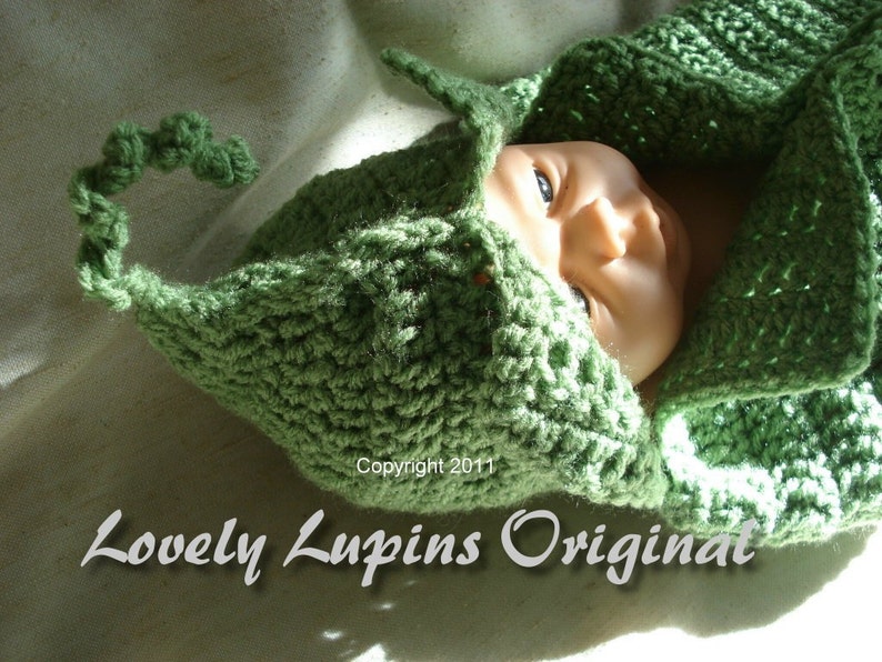 Sweet Pea Cocoon, Crochet Pattern, Pea Pod Photo Prop, Crocheted Baby ...
