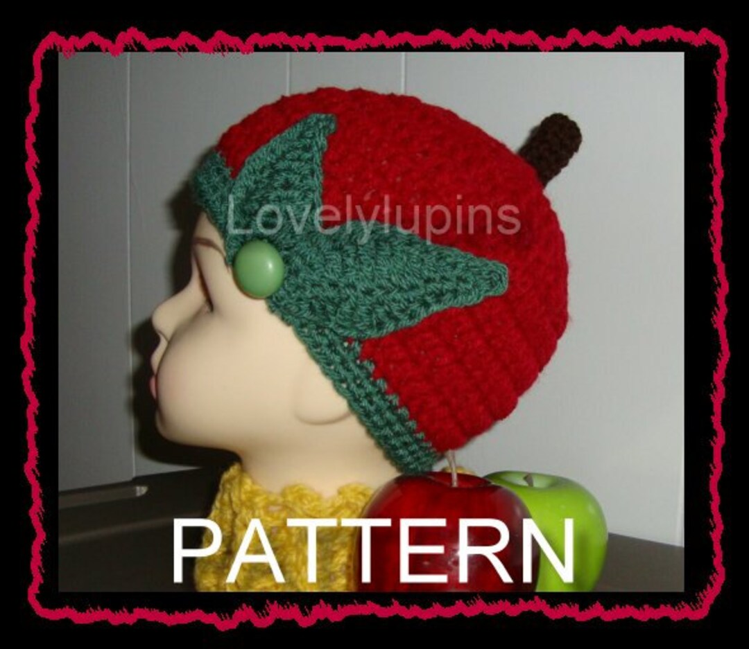 Crochet, Hat, Pattern, Apple Hat, Pattern, Crochet Girl's Pattern ...