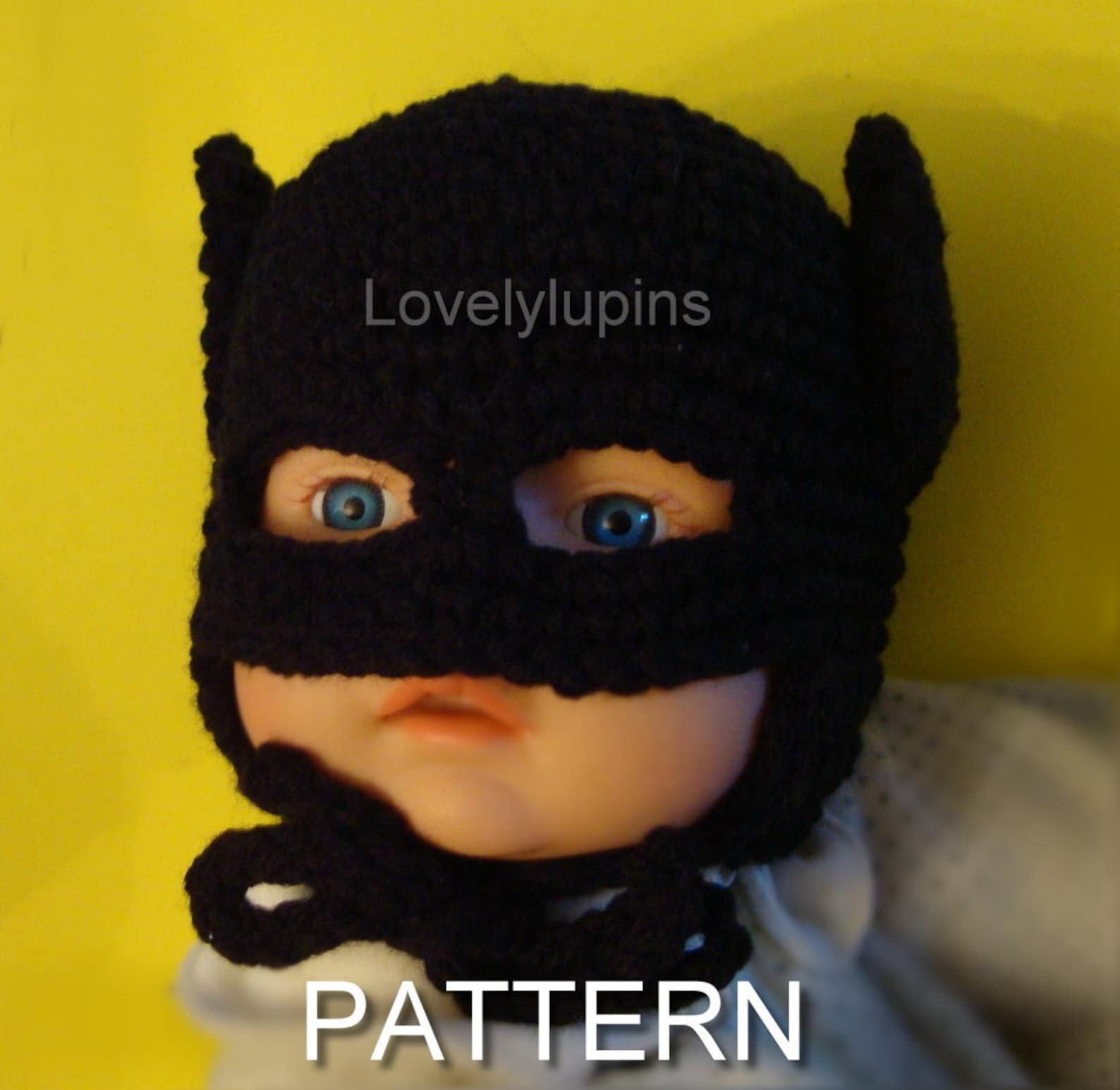 Crochet Bat Hat Pattern, Baby, Best Selling Hat Pattern, Crochet Beanie ...