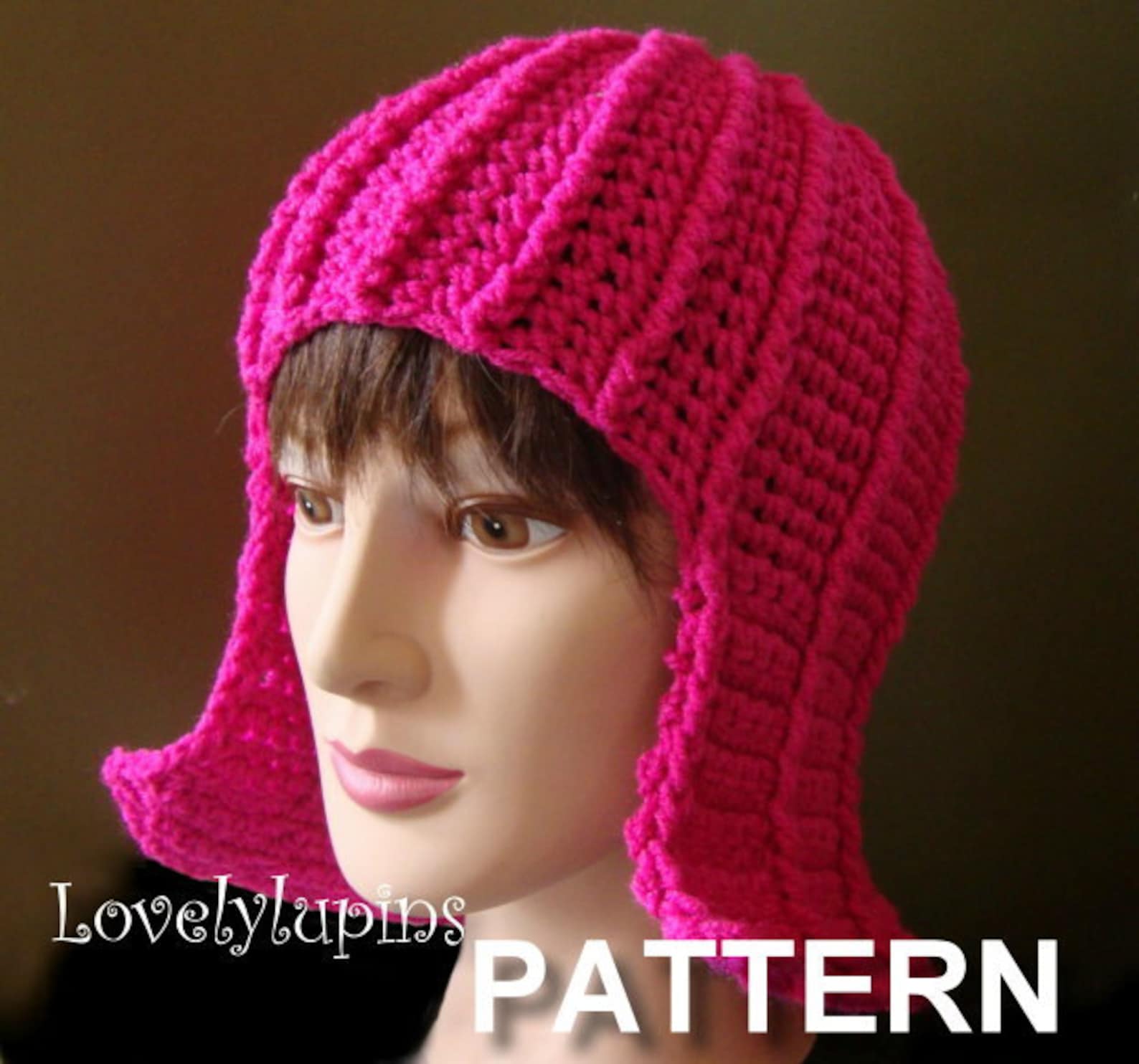 Hat Pattern, Hair Hat, Crochet Pattern, Wig Hat, Easy to Make, Hat ...