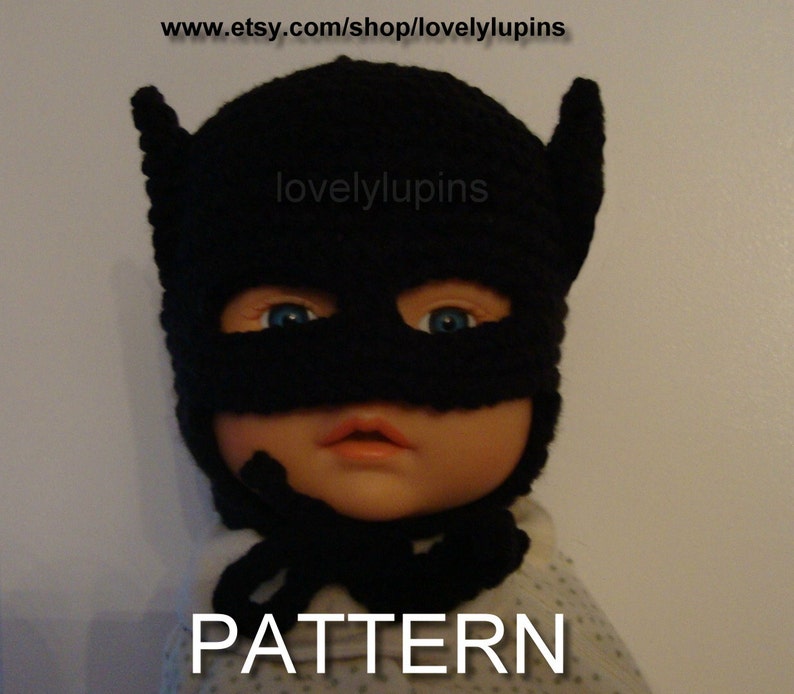 Crochet Bat Hat Pattern, Baby, Best Selling Hat Pattern, Crochet Beanie ...