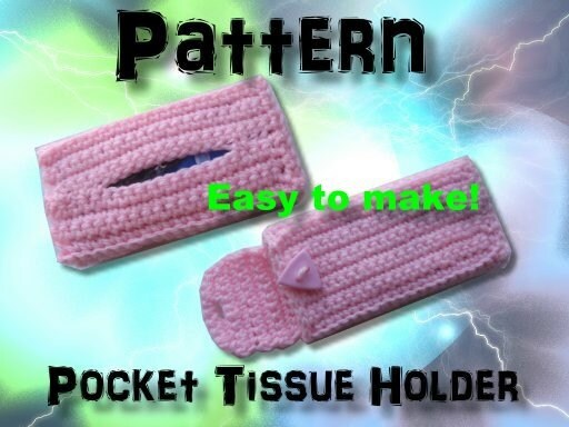 Crochet, Pattern, Gift, Craft, Pocket Tissue Holder, Purse, Crochet ...