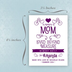 Personalized Memory Quilt Label: Cotton Memorial Patch - Etsy