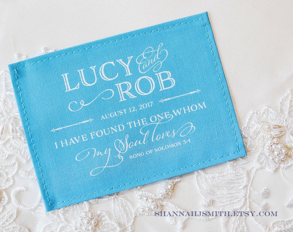 Something Blue Wedding Dress Label Personalized for Bride - Etsy