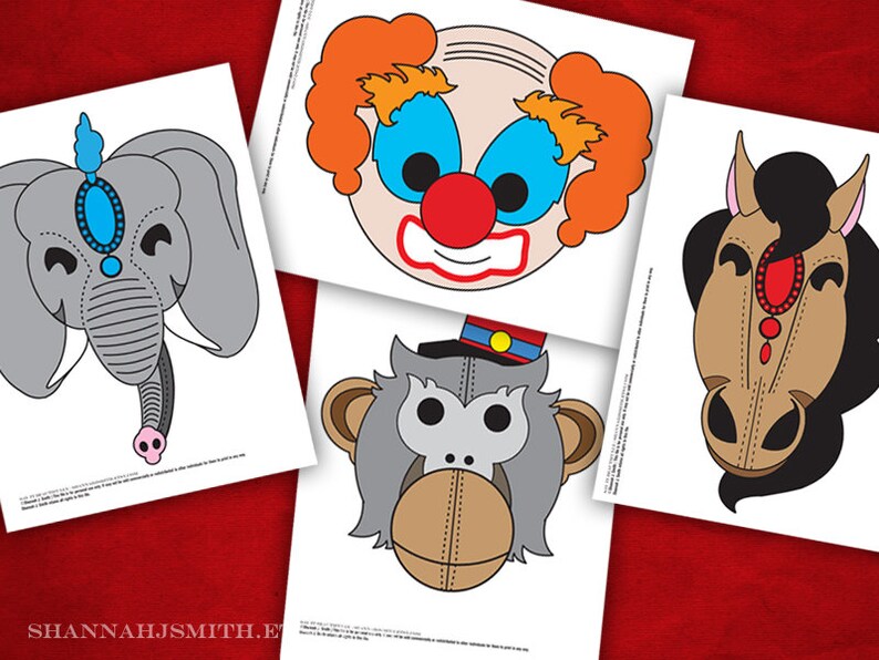 Print Your Own Circus Masks Photo Booth Prop Ringmaster Lion - Etsy