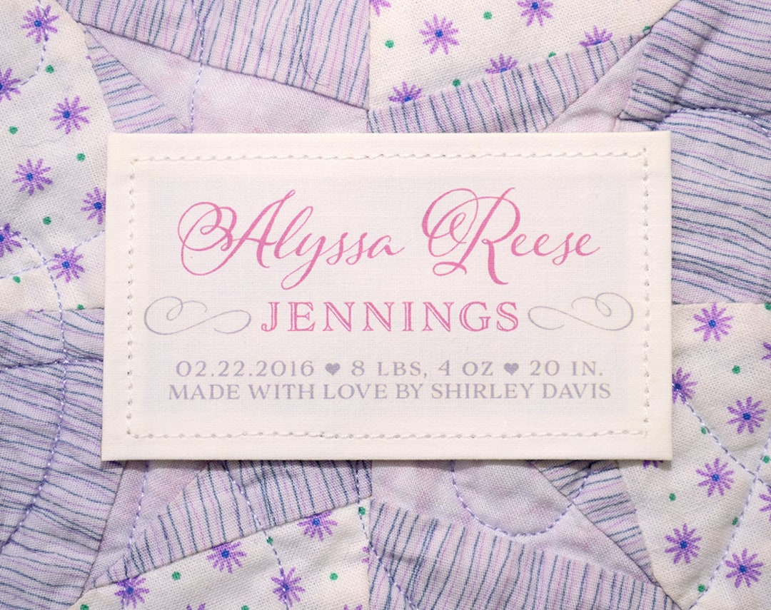Personalized Baby Quilt Label: Custom Cotton Patch, Birth Stats - Etsy