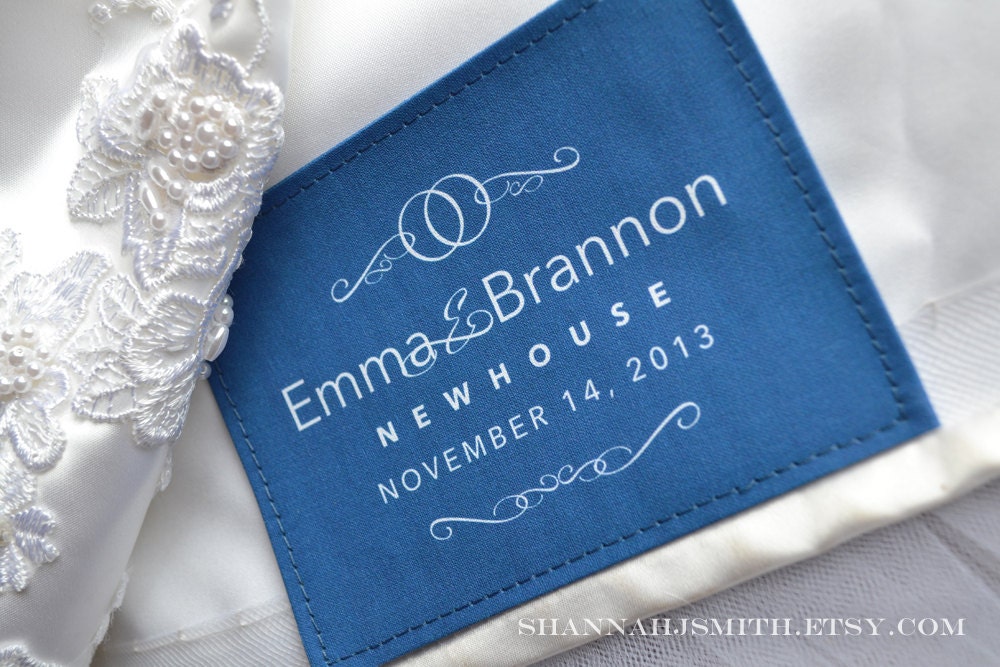Something Blue Wedding Dress Label: Personalized Bridal Gift - Etsy