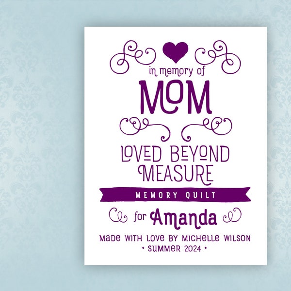 Memory Quilt Label - Etsy