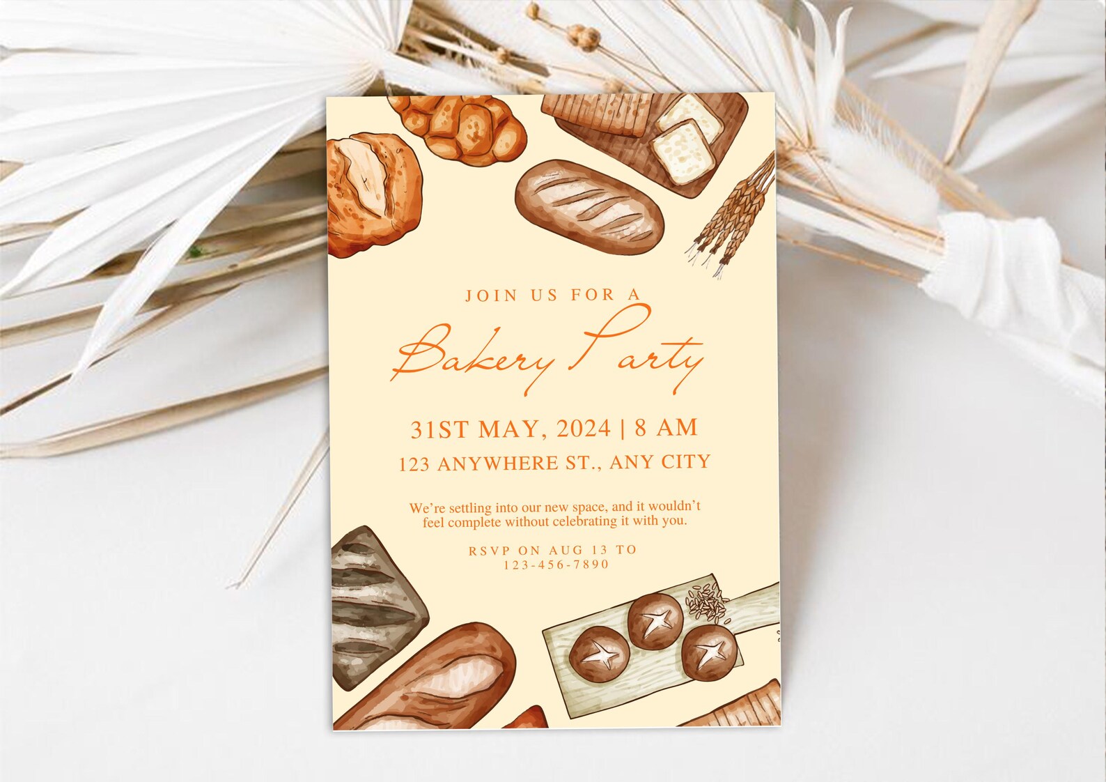 Soft Watercolor Bakery Party Invitation | Editable Canva Template ...