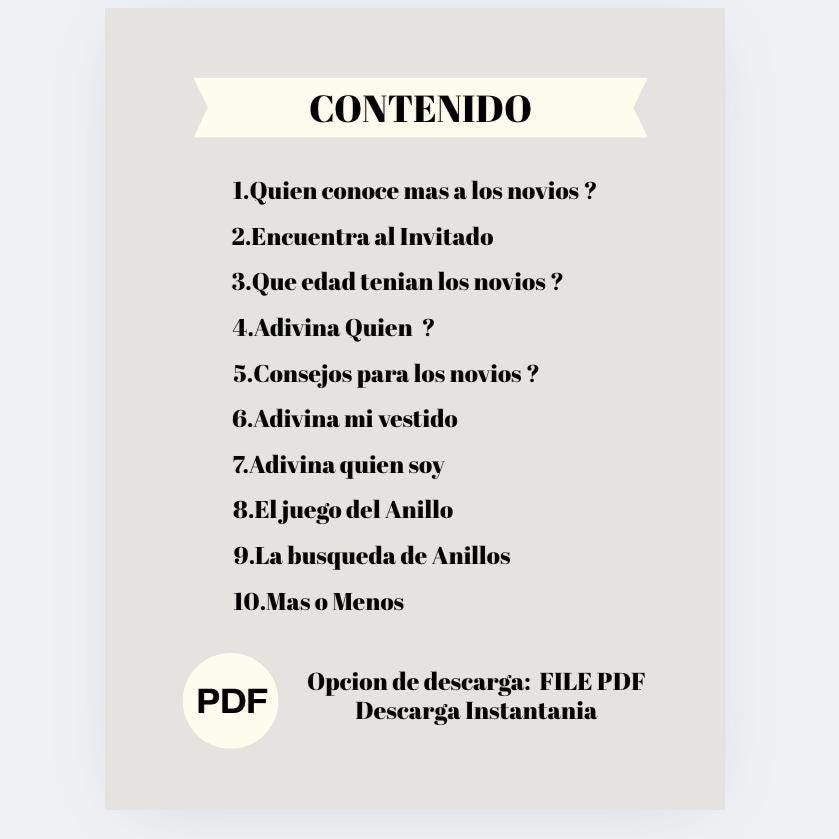 Couples Wedding Shower Games - Spanish Edition | Juegos Para Despedida ...