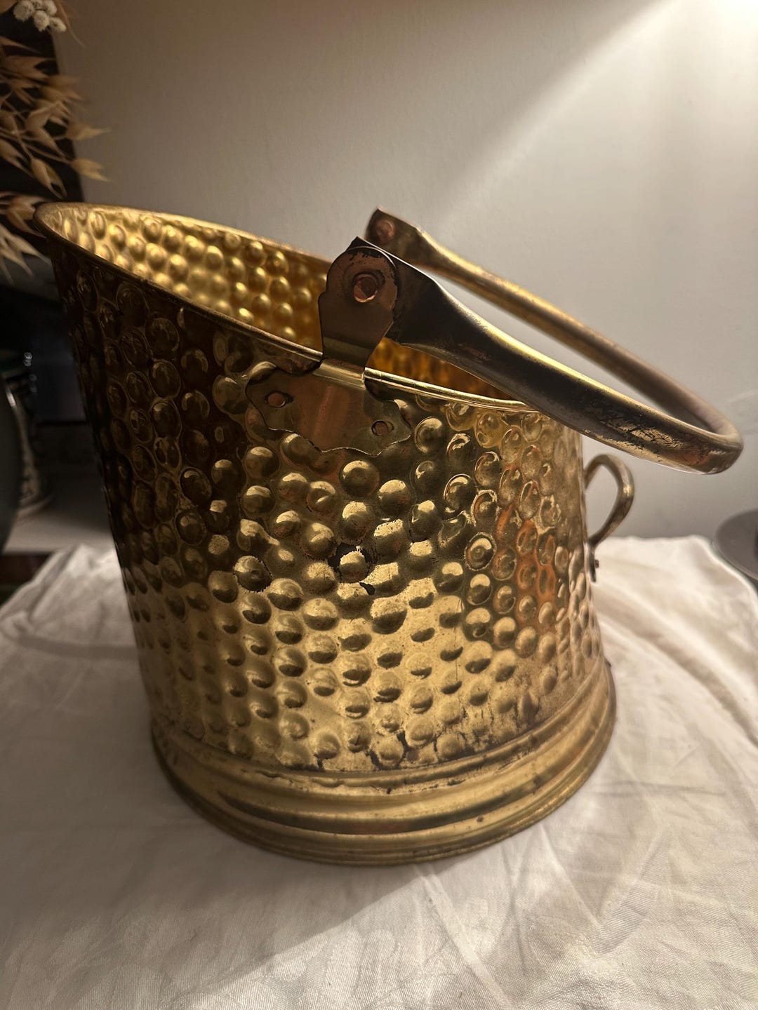 Vintage Hammered Coal Scuttle Fireplace Bucket. or for Planter or ...