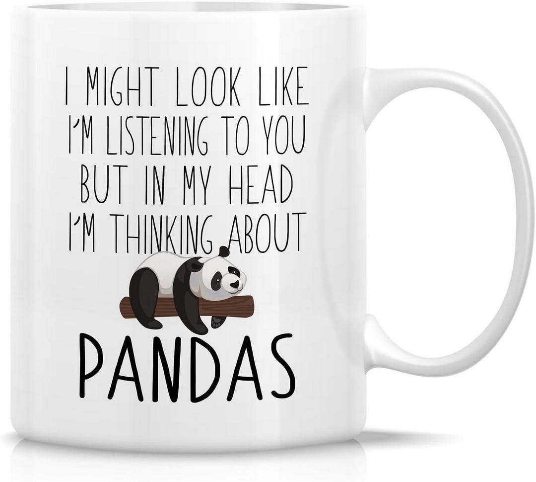 Funny Panda Lover Mug – Thinking About Pandas, 11oz 15oz Ceramic Coffee ...
