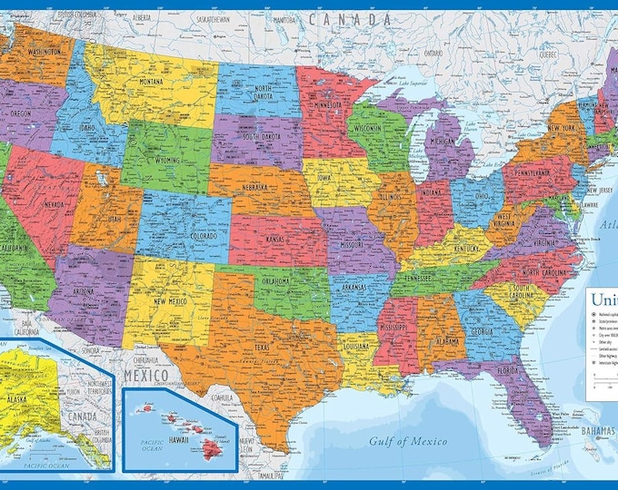 USA Map by Palace Learning – Educational Wall Chart of the United ...