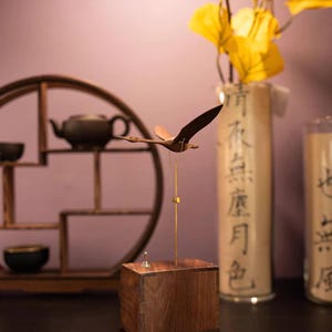 Handmade Wooden Kinetic Bird Sculpture: Flapping Wings Desk Art - Etsy