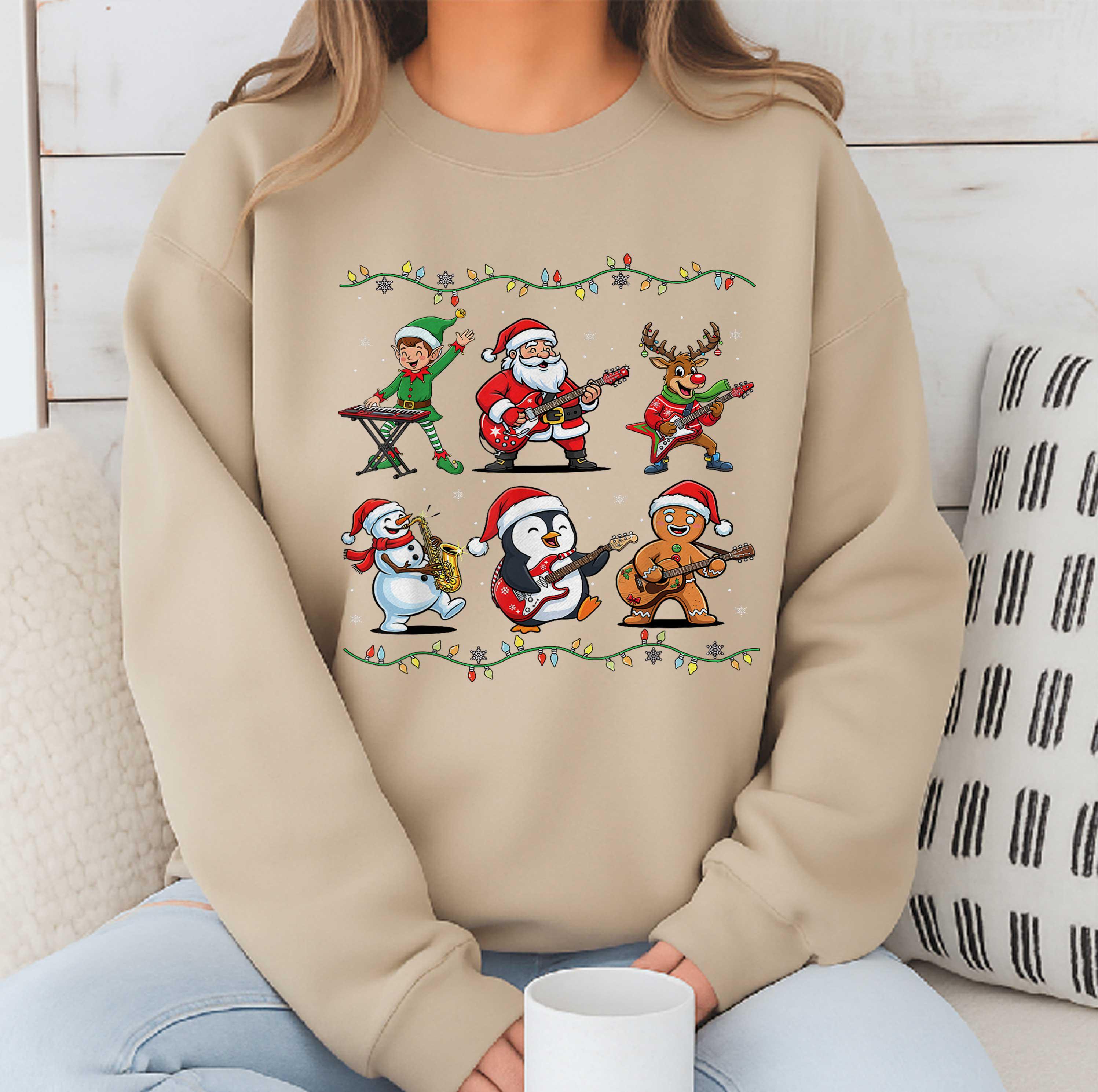 Christmas Band PNG Sublimation Bundle, Santa Elf Reindeer Guitar ...