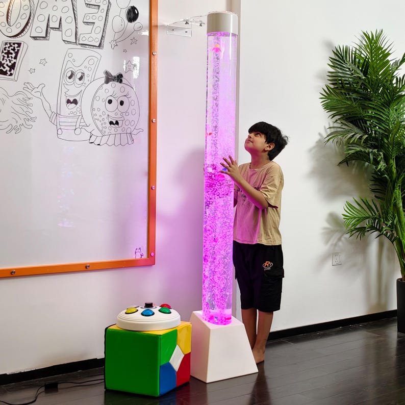 Tall LED Bubble Tube Lamp 71” – Sensory Water Column Light for Kids and ...